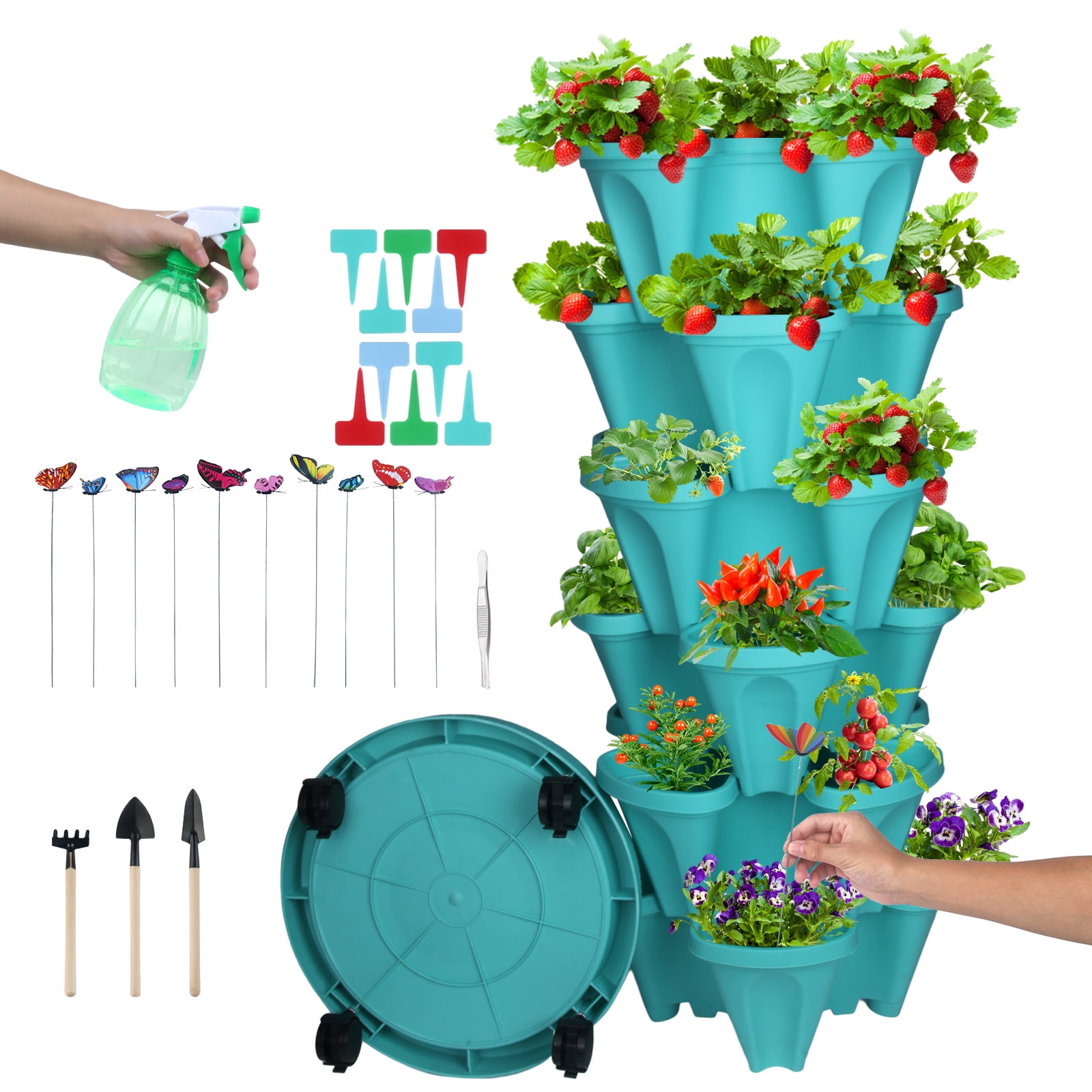 6 Tier Stackable Planter Vertical Garden With Various Accessories for ...
