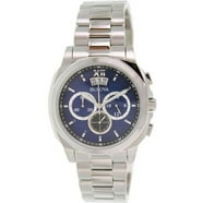 96B285 Men's Quartz Wrist Chronograph, Blue Dial, Silver-Tone, 44.5mm ...