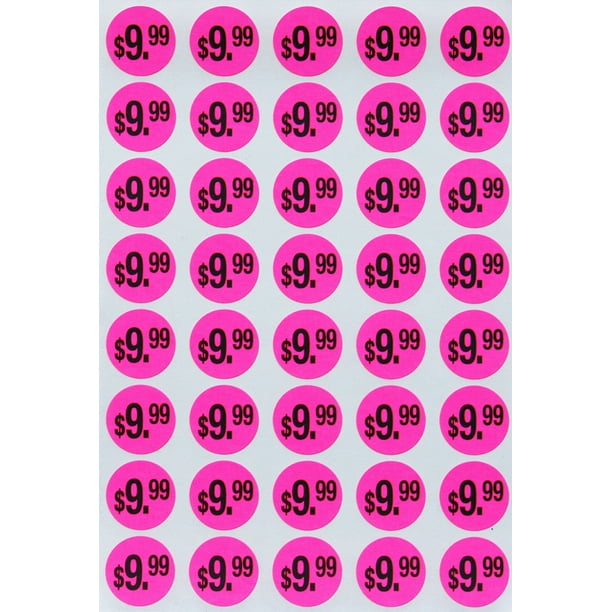 Pricing stickers, Price sticker for retail $9.99,Preprinted price label ...
