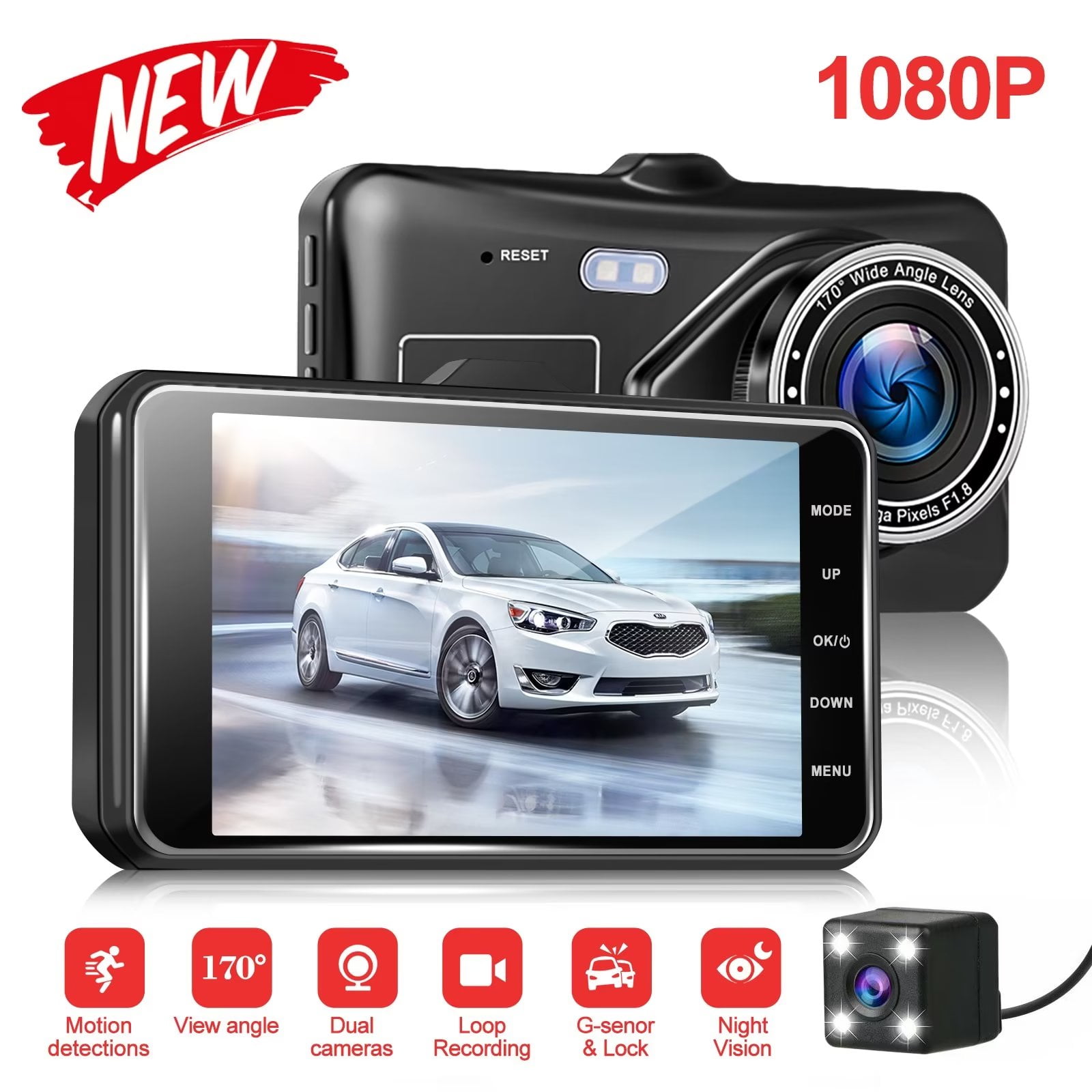 XGODY Dual Dash Cams Front and Rear Dash Camera for Cars SUV A6T ...