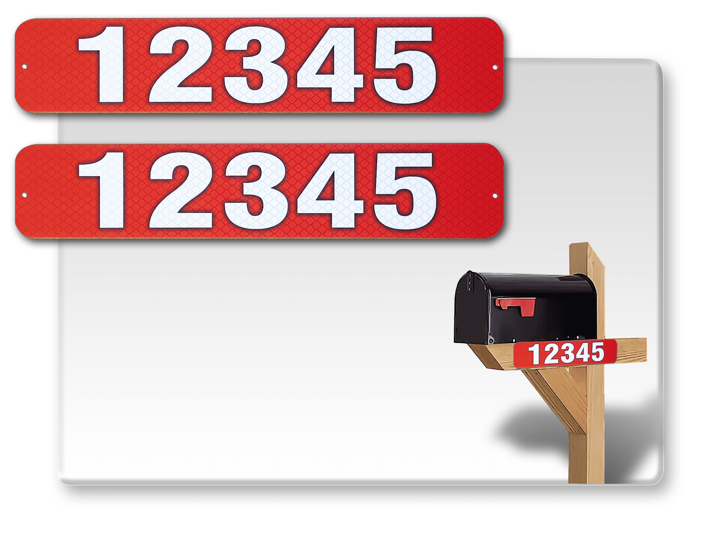 2 Pack Single Sided Customized Horizontal 911 Emergency Mailbox Address ...