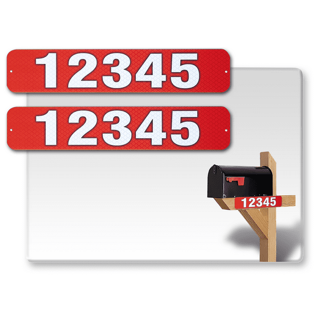 2 Pack Single Sided Customized Horizontal 911 Emergency Mailbox Address ...