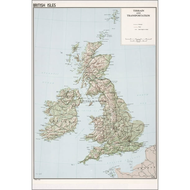 24"x36" Gallery Poster, cia map of great britain; england scotland ...