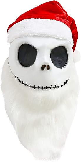 Disfraz de máscara de Papá Noel de Jack Skellington con gorro de barba ...