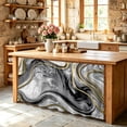 Abstract Art Marble Cabinet Curtains 28" W x 51" L Gold Gray White ...