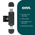 Onn+ USB C USB 2.0 Memory Card Reader for SD and Micro SD Cards ...