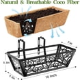 2 Pack 16 Inch Deck Railing Planter Boxes with Adjustable Brackets and ...