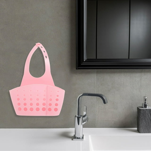 SASABAXI No Drilling Dish Sponge Organizer Rack Plastic Water Draining ...