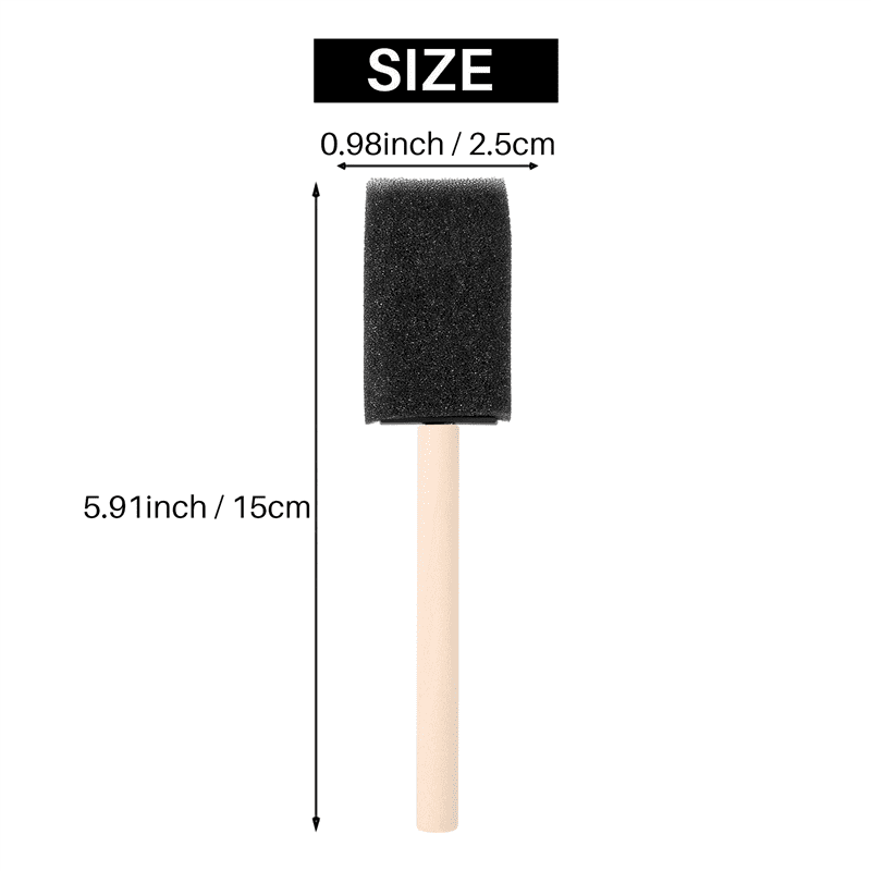 60Pcs Small Foam Paint Brush Sponge Foam Brush Painting Set Wood Handle 1 Inch Paint Brushes ...