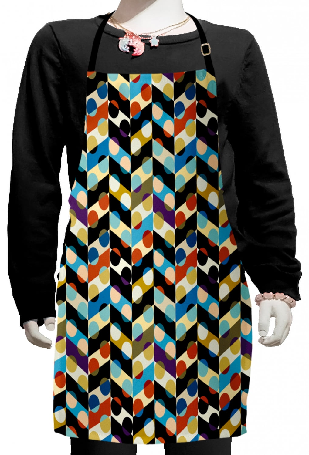 Abstract Kids Apron, Art Themed Illustration of Continuous Patchwork ...