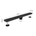 28 Inch Linear Shower Drain with Hair Strainer and Leveling Feet, Matt ...