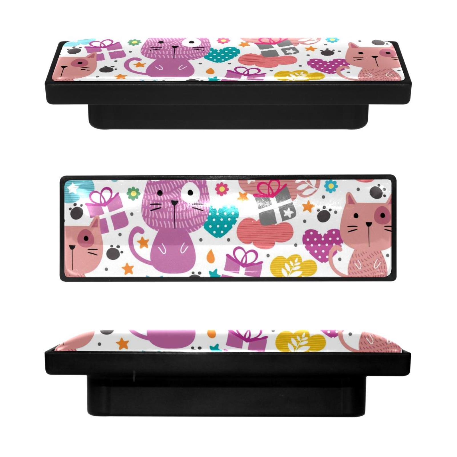 4 Pcs Rectangle Cabinet Handle Cupboard Knob Drawer Pulls Handle Cute ...