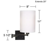 Franklin Iron Works Farmhouse Rustic Swing Arm Wall Lamp Espresso ...