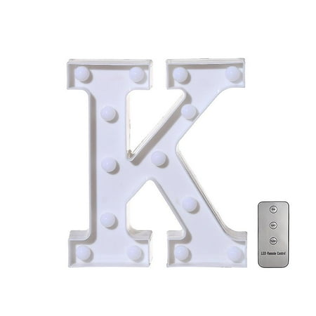Remote Control Alphabet Letter Lights Led Light Up White Plastic ...