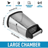 Grater & Shredder,Stainless Steel Zester with 4 Sides- Kitchen Cutter ...