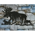 Zeckos Durable Metal Moose Family Wall Sculpture, Laser Cut, Rustic ...