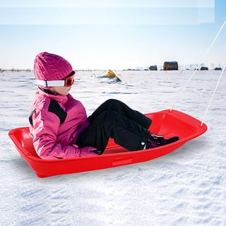 Superio Toboggan Snow Sleds 35" Long (2 Pack) Toboggan Sled with 2 ...