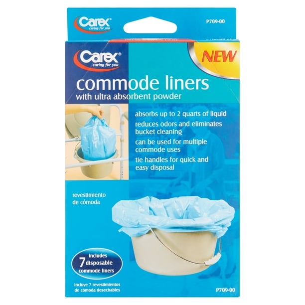 Carex Commode Liners, Disposable, With Absorbent Powder, 7 Count ...