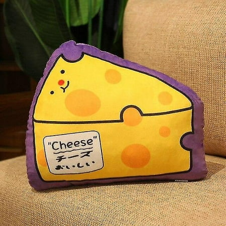 40cm Cute Cartoon Snacks Pillow Lifelike Cheese Plush Toy Room Decor ...