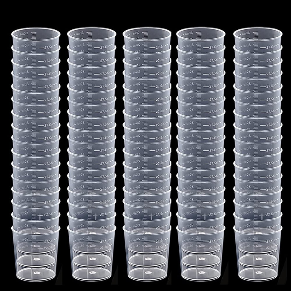 30ml Plastic Liquid Measuring Cups - Mini Clear Kitchen Medicine Cups ...