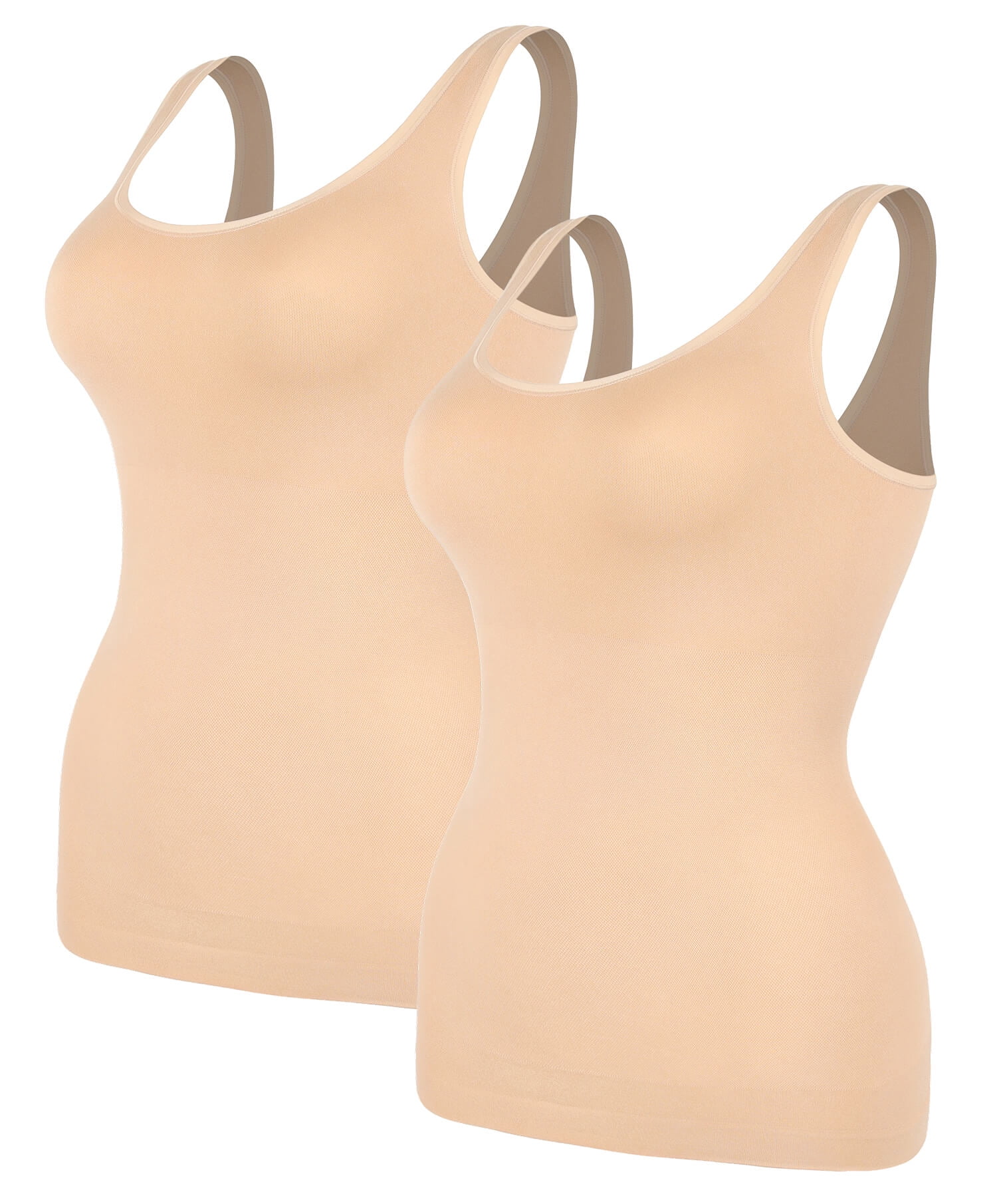 MANIFIQUE 2 Packs Scoop Neck Compression Tank Cami - Tummy and Waist ...