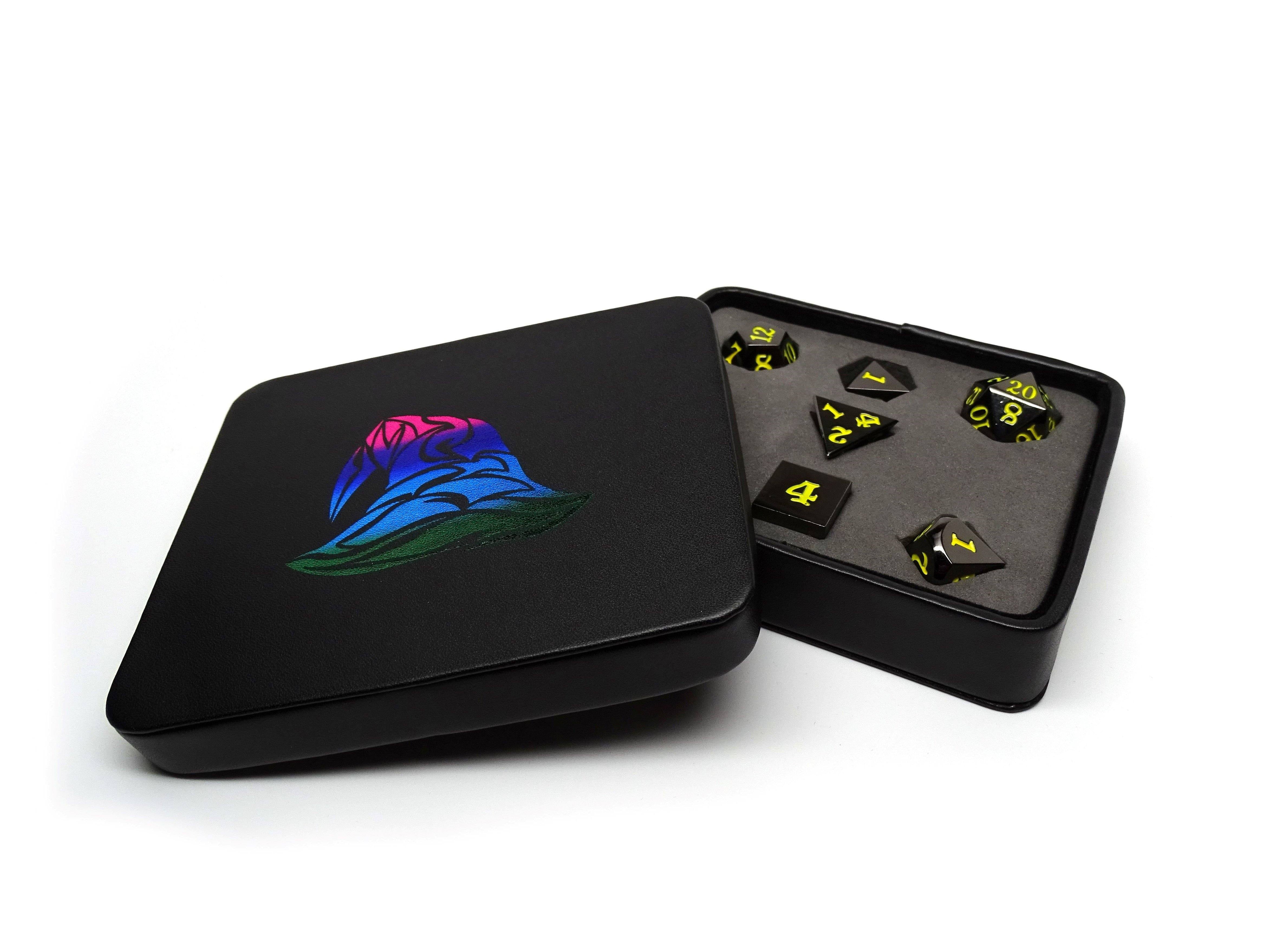 Dice Display and Storage Case - Multicolor Prism Wizard Hat Design ...