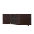 Ames Rectangular TV Console with Magnetic-push Doors Cappuccino ...