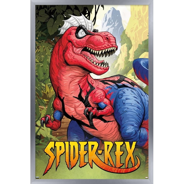 Marvel Spider-Rex - Portrait Wall Poster, 14.725" x 22.375" Framed ...