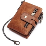 DEFNES Men Genuine Leather RFID Anti-scanning Anti-Theft Zipper Wallet ...