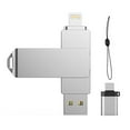 KEXIN 256GB USB 3.0 Flash Drive, 3-in-1 Memory Stick for iPhone, iPad ...