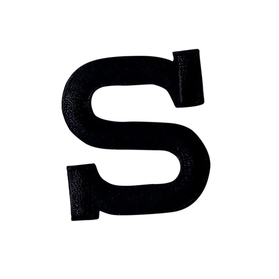 Alphabet Letter - S - Color Black - 2" Block Style - Iron On ...