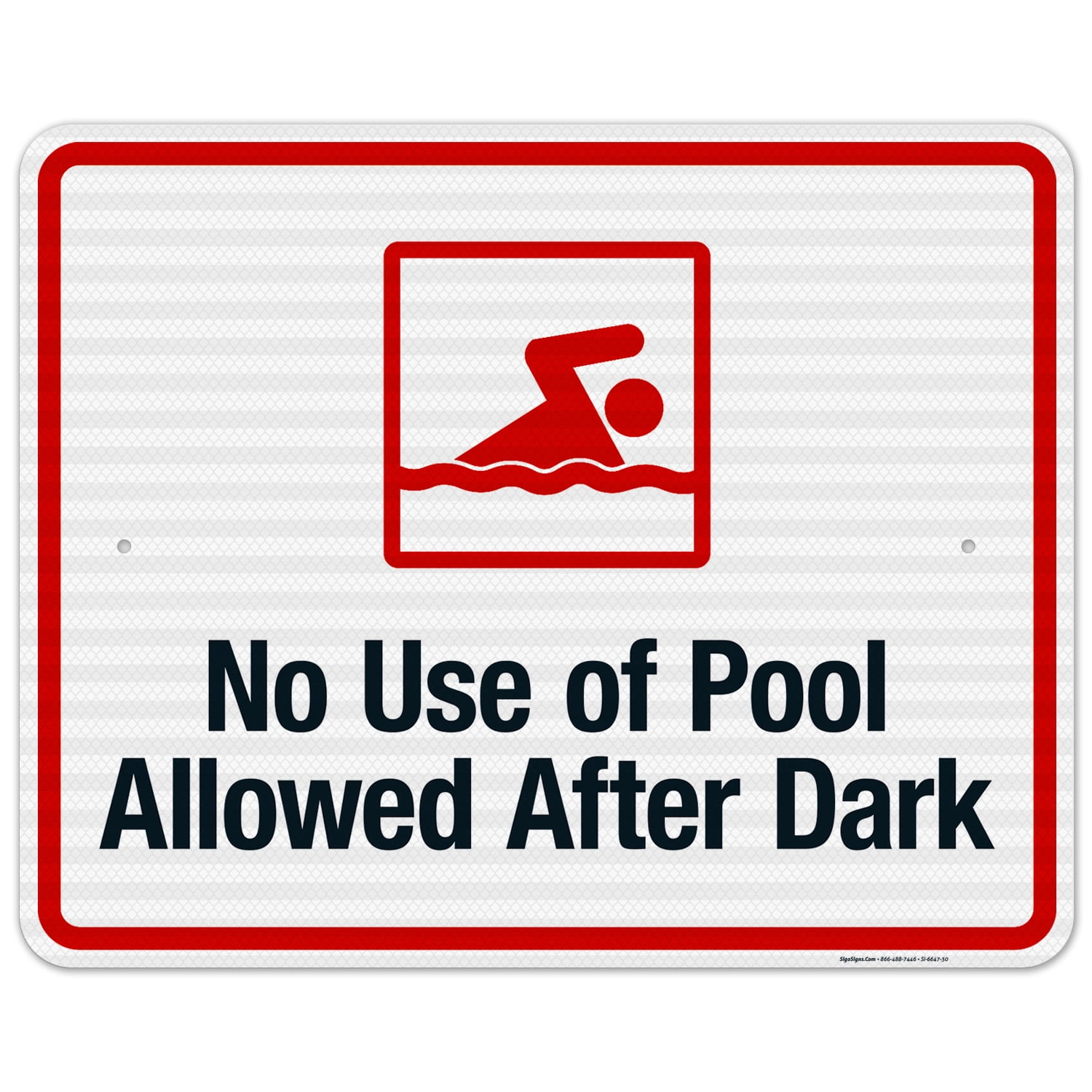 No Use Of Pool Allowed After Dark Sign, Pool Sign, - Walmart.com
