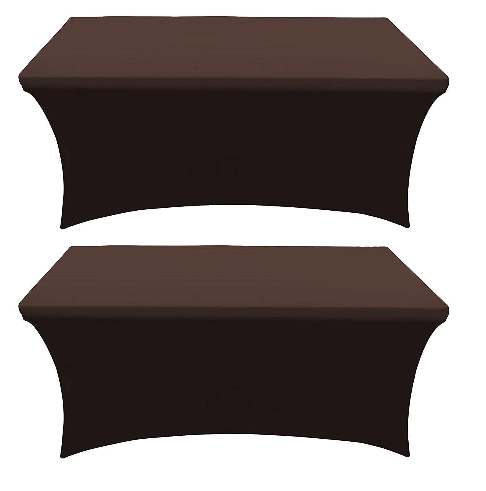 Chocolate 2 Pack 6 Foot Rectangular Stretch Spandex Table Covers by ...