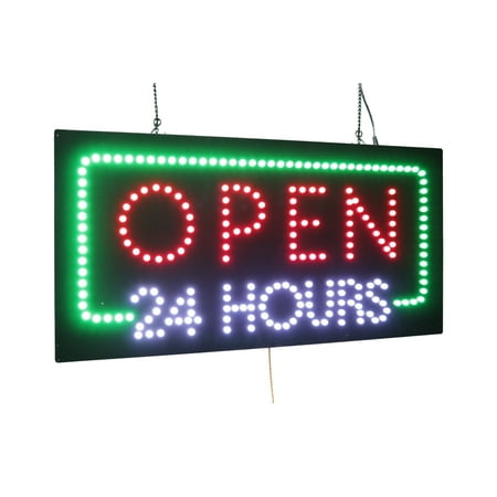 Open 24 Hours Sign, TOPKING Signage, LED Neon Open, Store, Window, Shop ...