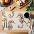 Coastal Seahorses Placemats Set of 2 Colorful Polka Dot Ocean Place ...