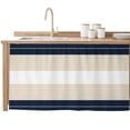Cabinet Curtain 28''W x 51''L, Navy Beige Striped Under Sink Curtain ...