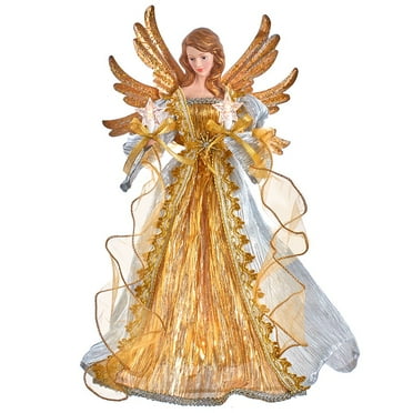 Kurt Adler 16-Inch Rustic Glam Angel Tree Top - Walmart.com