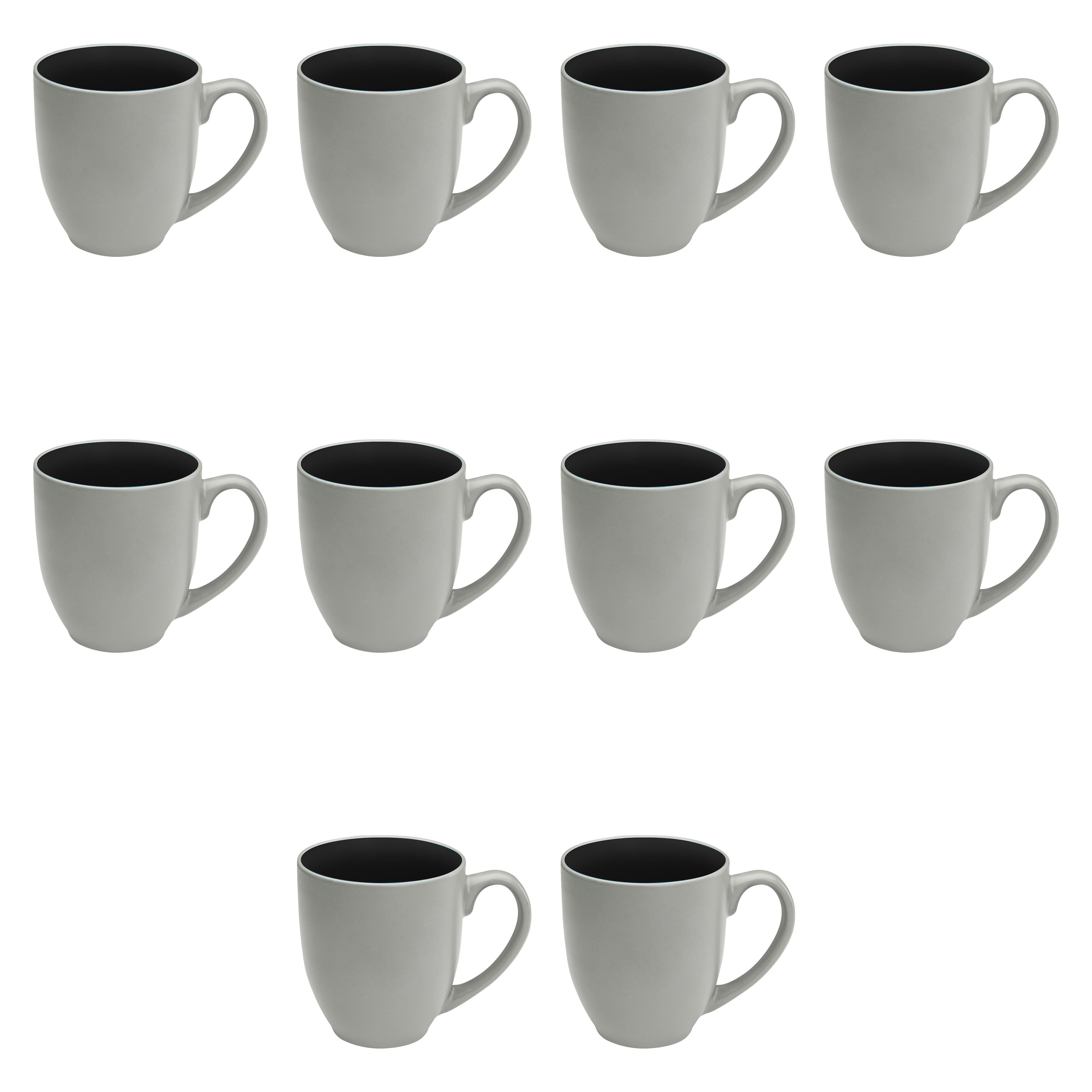 Pop Out Bistro Two Tone Coffee Mugs 16 oz. Set of 10, Bulk Pack ...