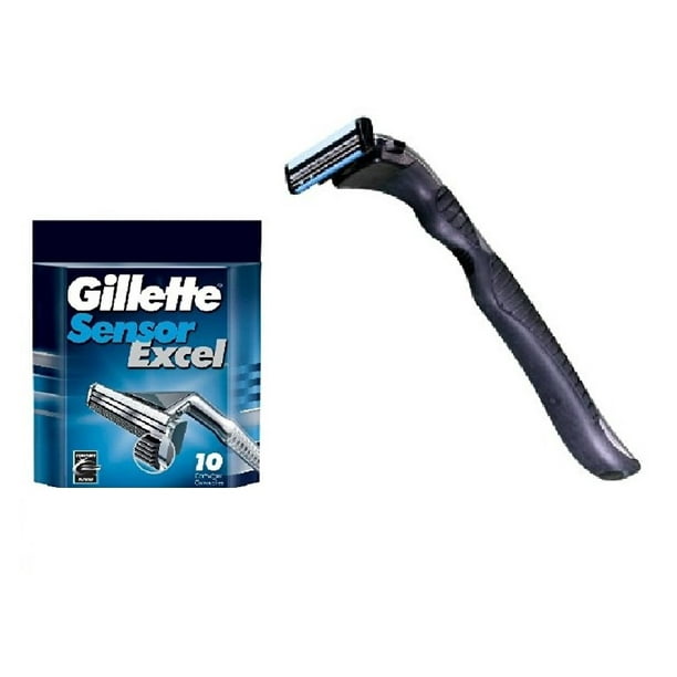 Compatible Razor Handle + Gillette Sensor Excel Refill Razor Blade ...