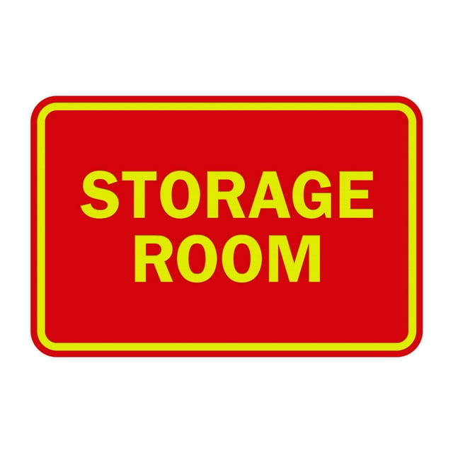 Classic Framed Storage Room Sign (Red/Yellow) - Large - Walmart.com