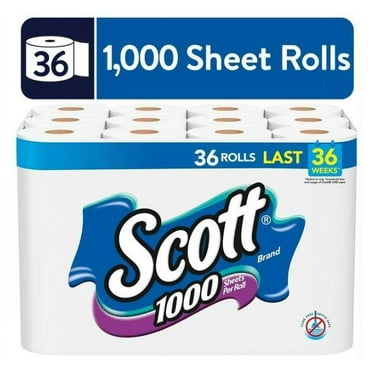 Scott 1,000 Toilet Paper, 36 Rolls, Single Ply, Septic and Plumbing ...