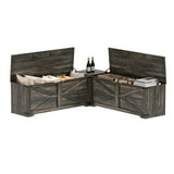 Craftian L-Shaped Wood Farmhouse Storage Bench,Storage Chest, Corner ...