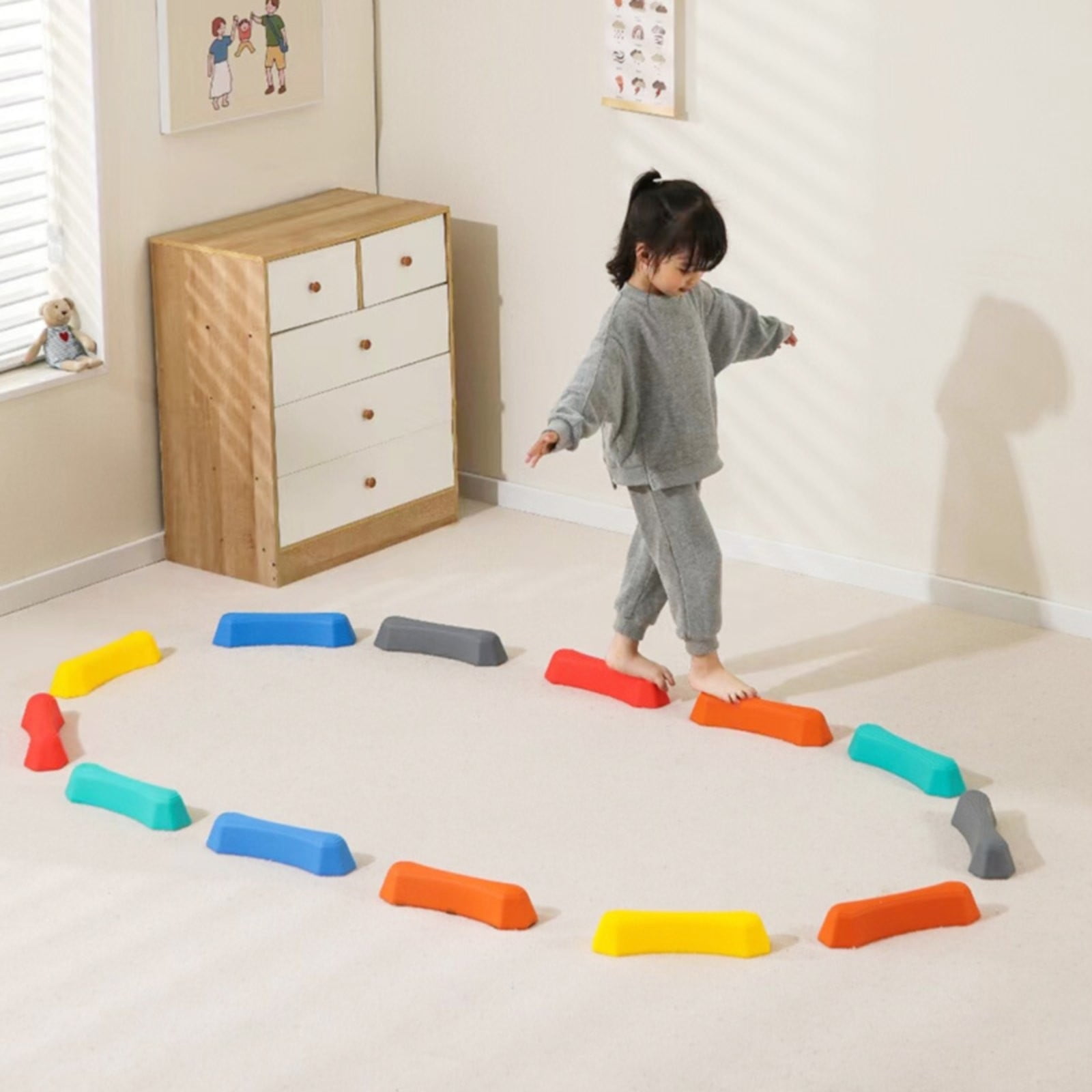 Click here for Siminseming Stepping Stones For Kids Rainbow Balan... prices