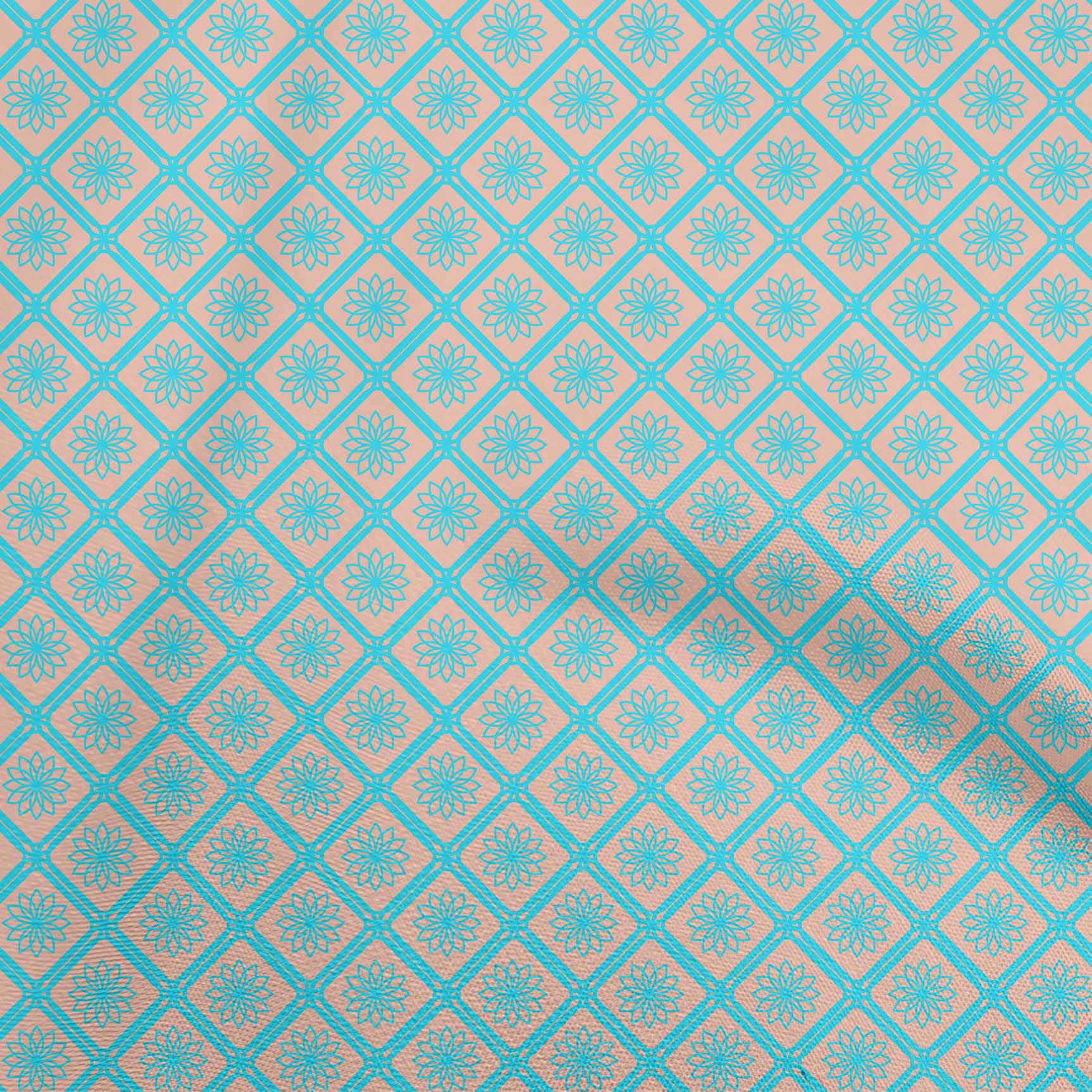 oneOone Cotton Poplin Sky Blue Fabric Asian Ornamental Diy Clothing ...
