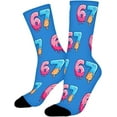 67 Socks Ice Cream Christmas Novelty 6 7 Meme Crew Socks Funny Gifts ...