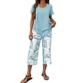 Boho Floral Tiered Top Wide Leg Pants Set Women 2026 Summer Short ...