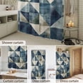 Bathroom Shower Curtain Retro Blue White Color Block Geometric Art ...