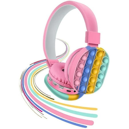Head-mounted Headphones, Simple And Cute Rainbow Bluetooth Bilateral ...