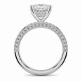 1.5 Ct Princess Cut Lab Grown Diamond Pave Band Engagement Ring in 925 ...