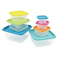 Mainstays 14 Piece Rainbow Plastic Food Storage Set, Blue Rainbow ...